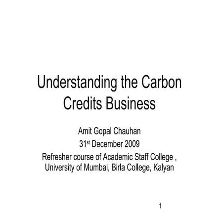 Understanding Carbon Credits Business | PPT