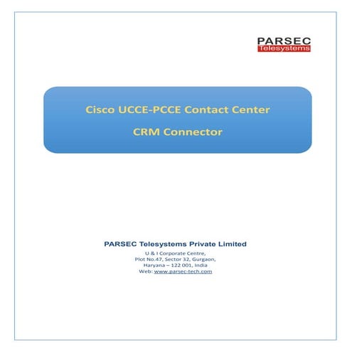 CRM Connector for Cisco UCCE UCCX | PDF