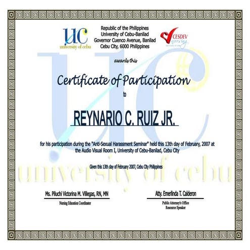 Uc certificate 2 | DOC