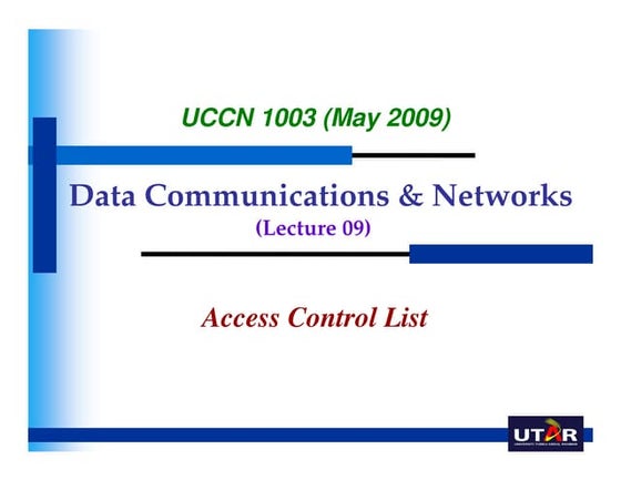 CCNA Access Control Lists | PPTX | Computer Networking | Computing