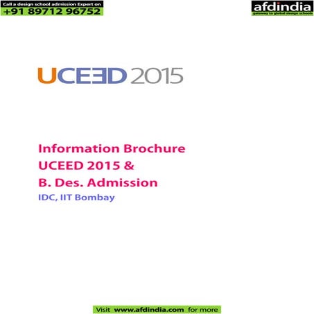 Uceed 2015 brochure b.des iit mumbai | PDF