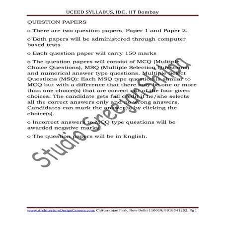 Uceed syllabus | PDF | Educational Assessment | Education