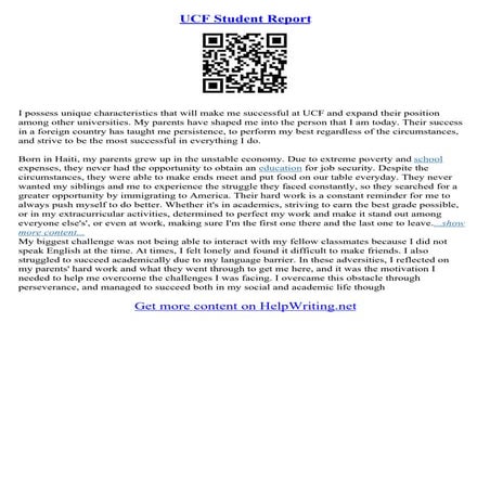 Ucf College Essay | PDF