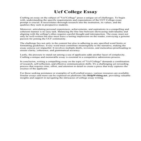 Ucf College Essay. Essay prompt Essay prompts, Ucf college, Essay | PDF