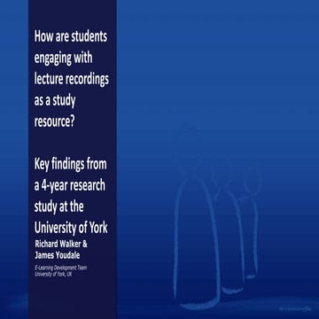 How are students engaging with lecture recordings as a study resource ...