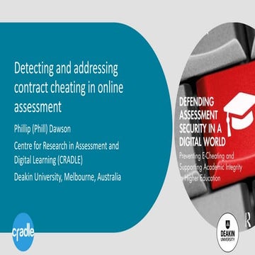 Detecting and addressing contract cheating in online assessment | PPT