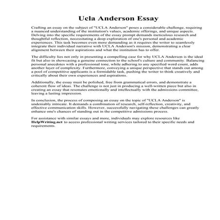 Ucla Anderson Essay.pdf | Sexual Conditions | Sexual Health