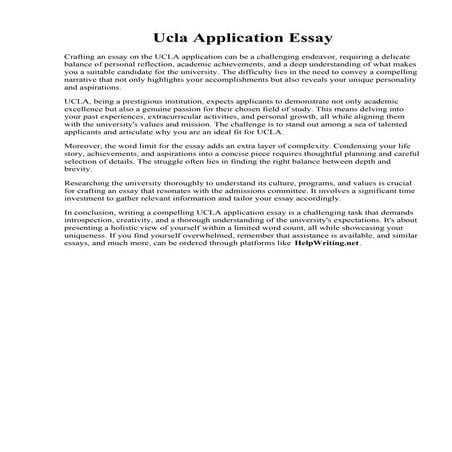 Ucla Application Essay | PDF