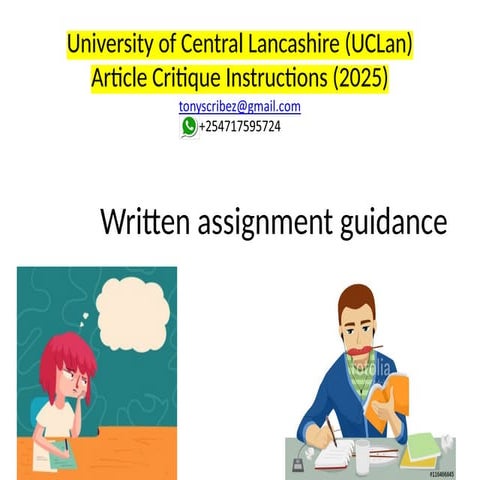 UCLan Research Article Critique Written Assignment Guidance 2025.pptx