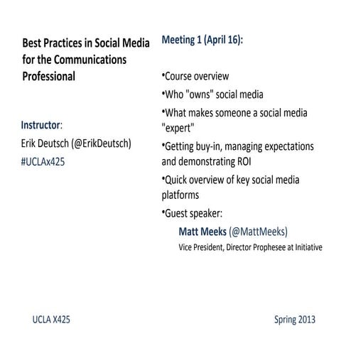 UCLA x425 Spring '13 - Week 1 | PPT