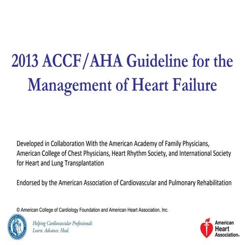 ACCF / AHA Guideline for the Management of Heart Failure | PPT | Heart ...