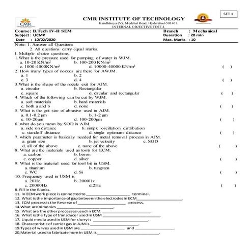 Ucmp objective paper | DOCX