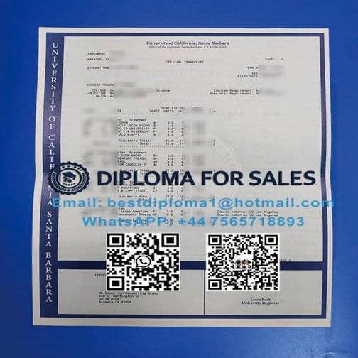Order Fake UC Santa Barbara Transcript, Fake UCSB Transcript | PDF