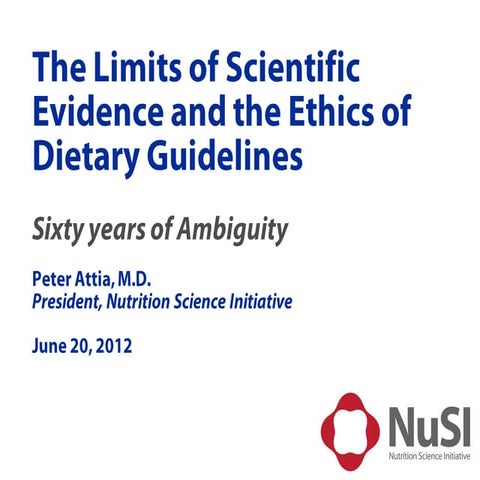 The limits of scientific evidence and the ethics of dietary guidelines ...