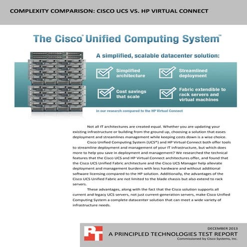 Complexity comparison: Cisco UCS vs. HP Virtual Connect | PDF
