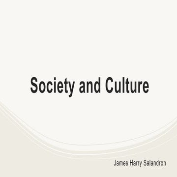 Society and Culture | PPTX