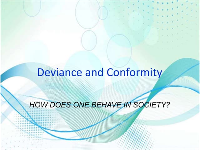 Conformity and Deviance UCSP | PPTX