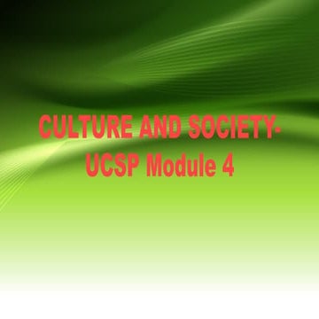 Relationship between culture and society | PPTX