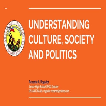 Society as a group of people sharing common culture | PPTX