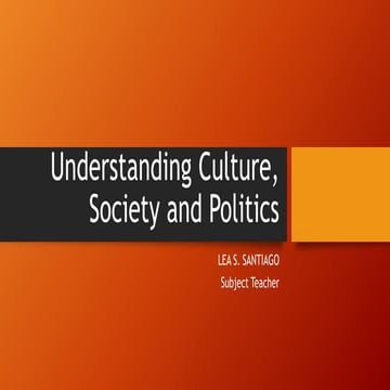 Cultural Variation, Social Differences and Political Identities | PPTX