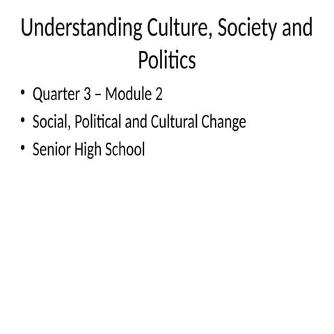 Social, Cultural, Political Change | PPTX
