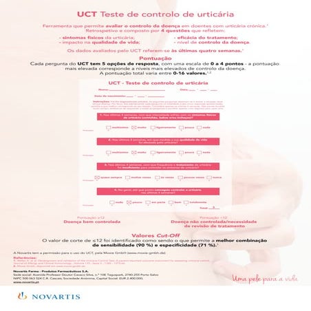 Teste de controlo de urticária - UCT | PDF