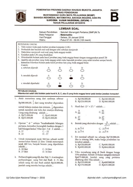 Latihan soal garis dan sudut | DOCX