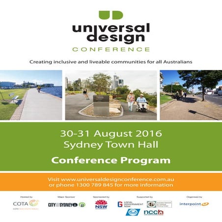 Universal Design Conference Program, Sydney Town Hall, 30-31 August ...