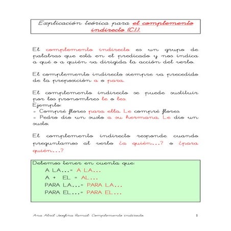 Ud 29 el complemento indirecto - ana abril y josefina ramal | PDF