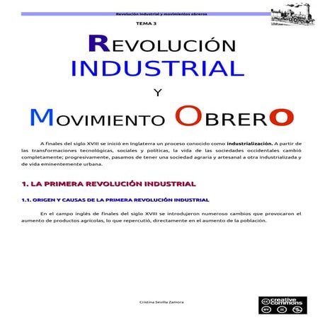 LA REVOLUCIÓN INDUSTRIAL Y EL MOVIMIENTO OBRERO | PDF