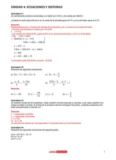 Ejercicios semejanza 4 eso | PDF