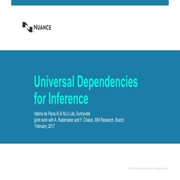 Universal Dependencies For Inference | PDF