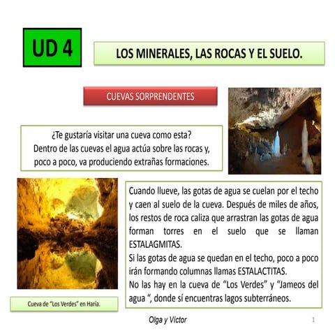 Unidad 4. Las rocas, los minerales y el suelo. | PPSX
