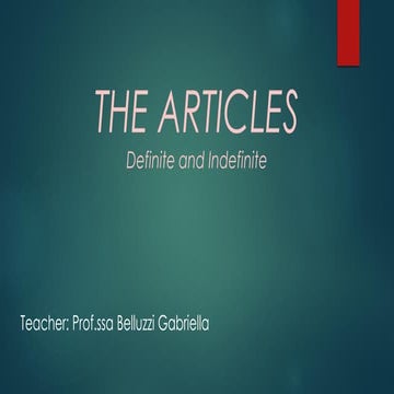 UDA 2 THE ARTICLES USING, RULES AND EXERCISES | PDF