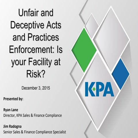 Unfair and Deceptive Acts and Practices Enforcement: Is your Facility ...