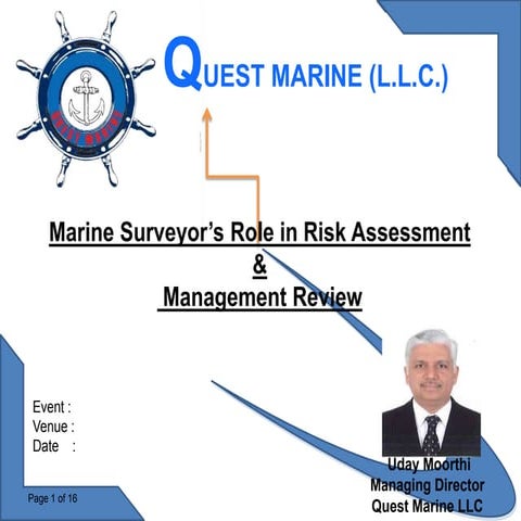 Marine Surveyor’s Role in Risk Assessment & Management Review | PPT