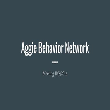 Aggie behavior network | PPT