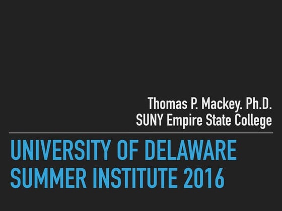 Tom Mackey, Professor of arts and media at Suny empire state college