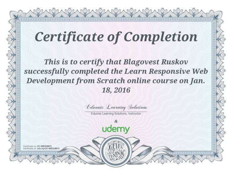 Udemy certificate-responsive-web-development