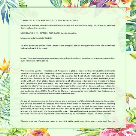 UDEMY FULL discounted best course list from London HeartbeatsZ Academy ...