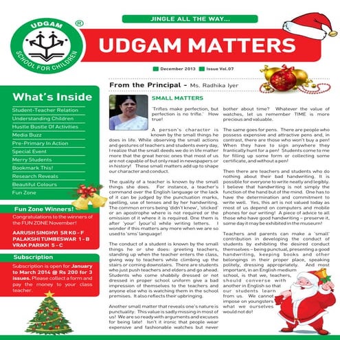 Udgam Matters December 2013 | PDF