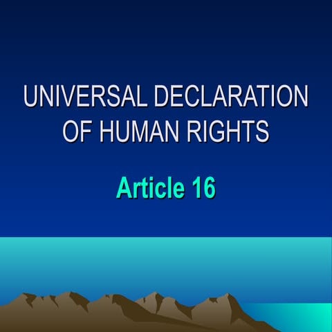 UDHR Article 16 | PPT