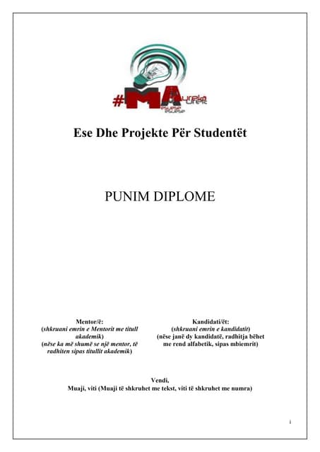 Si të hartojmë një punim seminarikë | PPT