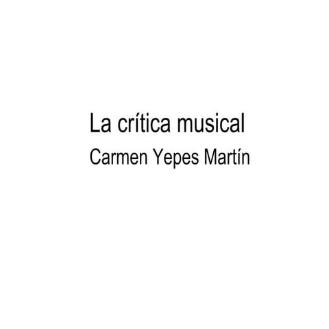 La crítica musical | PPT