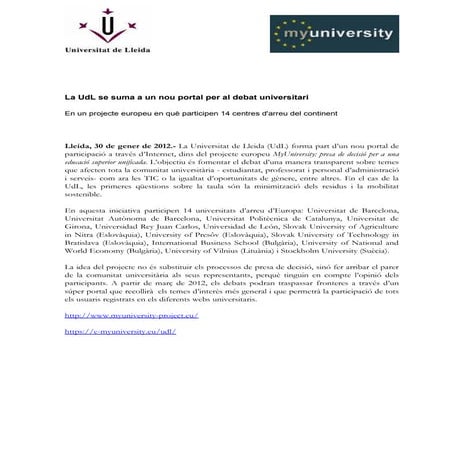 UdL MyUniversity portal launch, CAT | PDF
