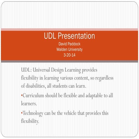 David Paddock UDL Presentation | PPT