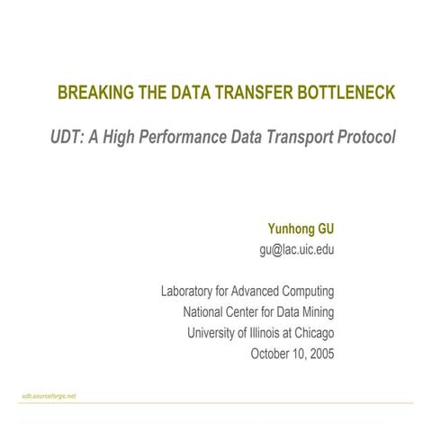 Udt Ppt Computer Networking Computing