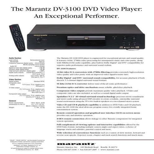 U dv3100 | PDF