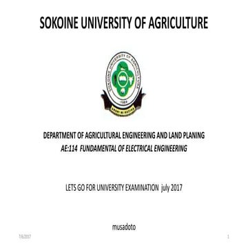 fundamental of electrical engineering TUTORIAL qns | PPT