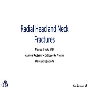 UE 9 Radial Head and Neck Fractures. pdf | PDF